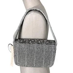 STUDIO 12 | Bags | Nwt Silver Beaded Shoulder Bag Evening Bag Sparkle ...